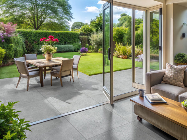 Brighton Grey 2cm 60x60 Outdoor Porcelain Tile - Cut Sample - Stiled.com