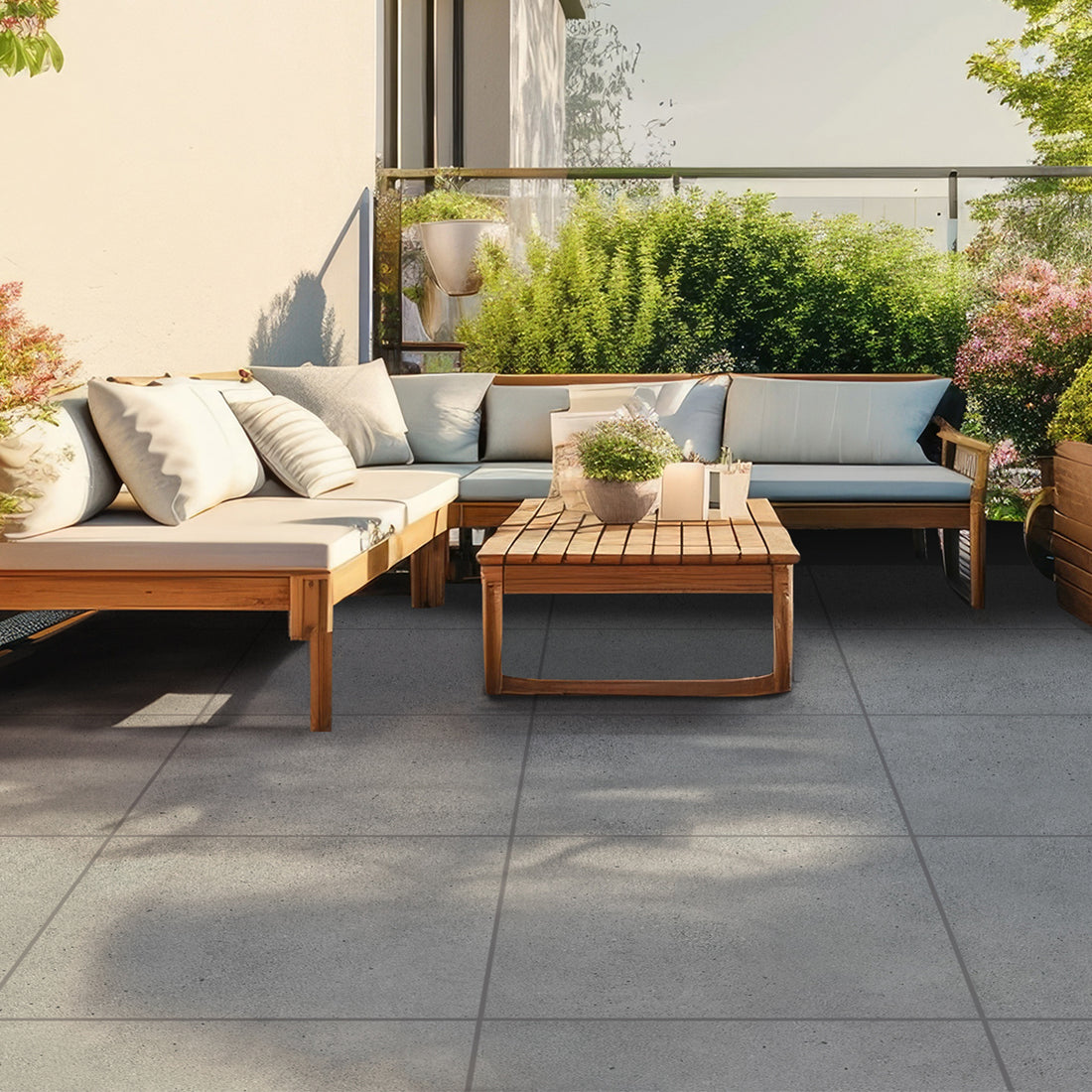 Brighton Grey 2cm 60x60 Outdoor Porcelain Tile - Cut Sample - Stiled.com